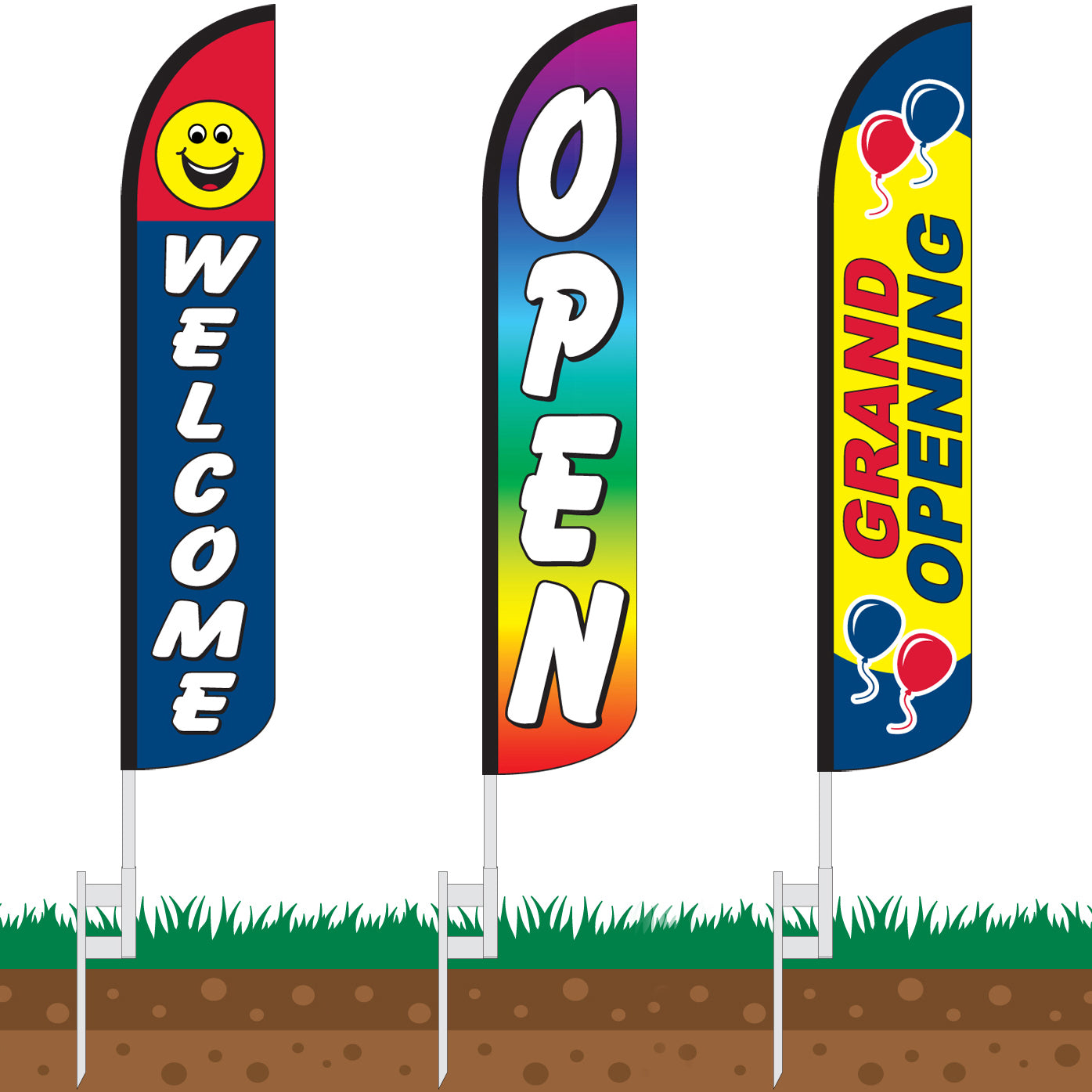 Open Wind-Free Feather Flags – Nationwide Filing Supplies