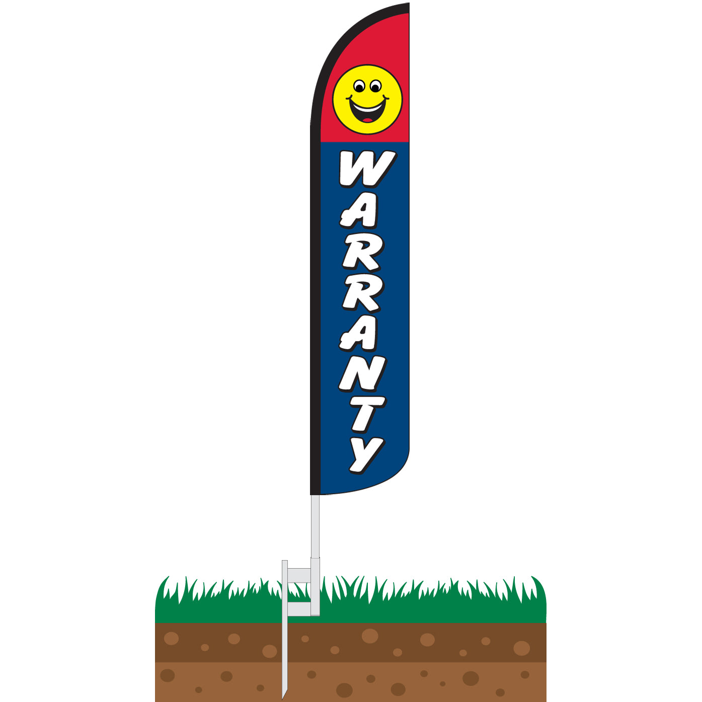 Warranty Smiley Face Wind-Free Feather Flag – Nationwide Filing Supplies