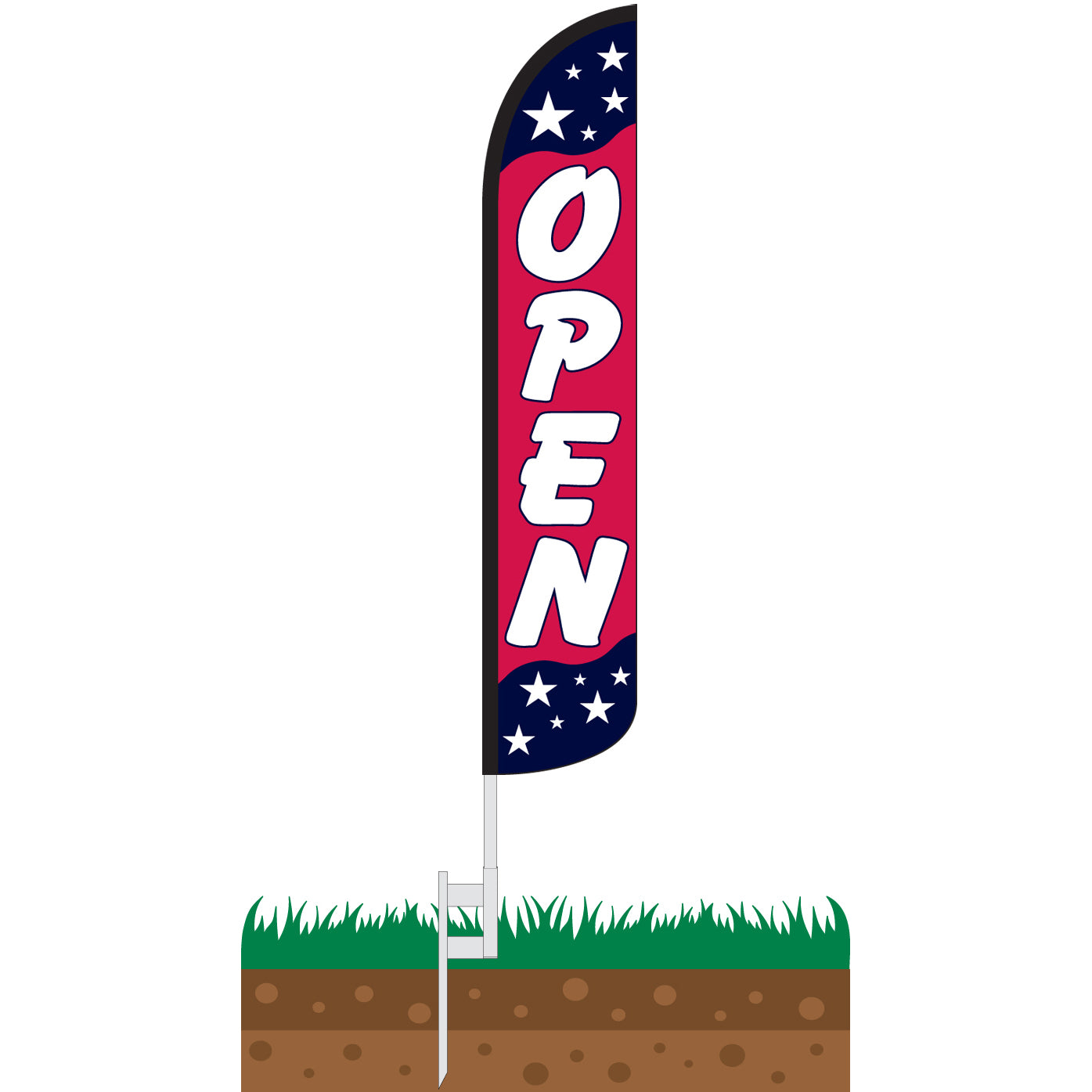Open Americana Wind-Free Feather Flag – Nationwide Filing Supplies